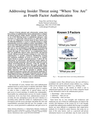 Addressing Insider Threat using "Where You Are" as Fourth Factor ...