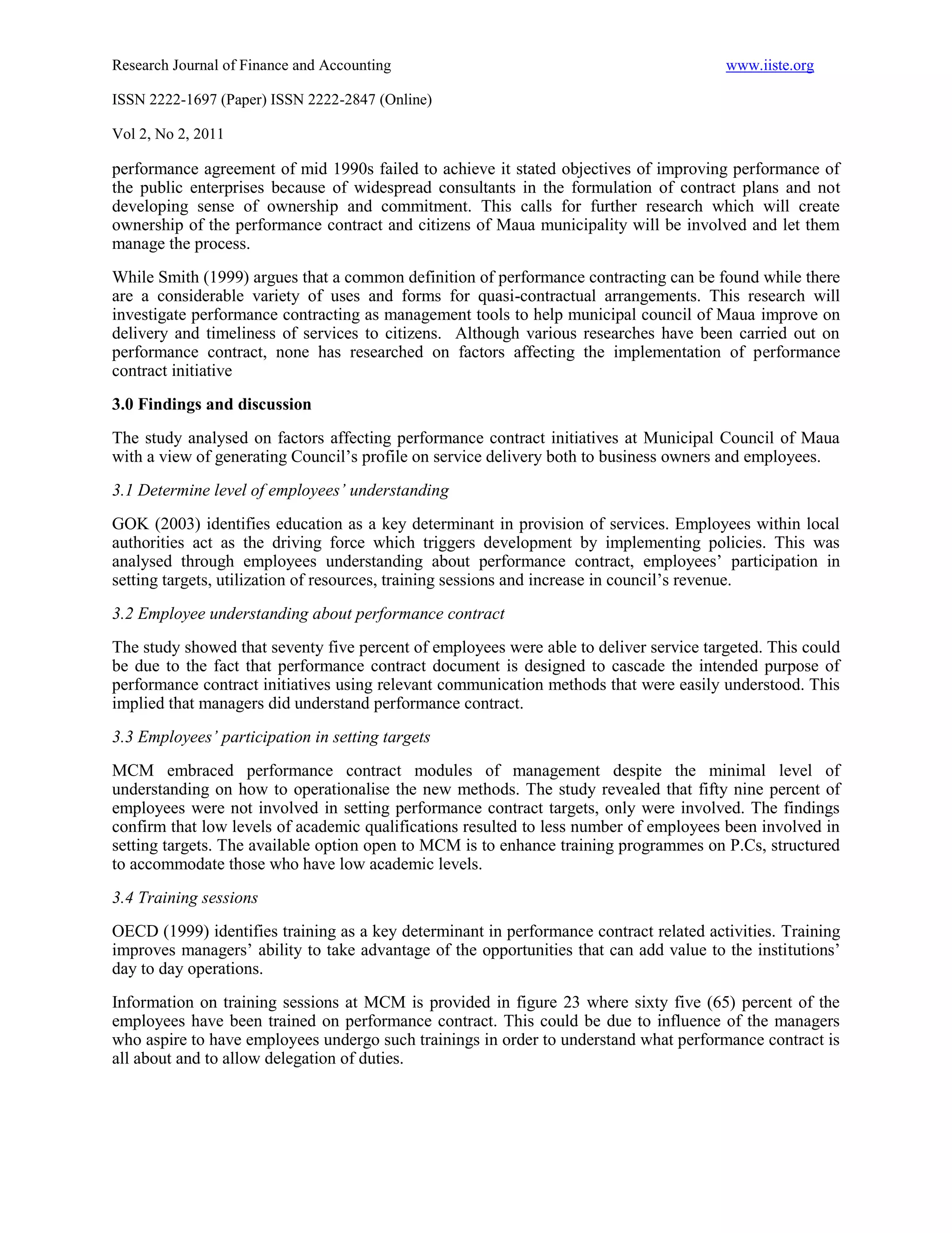 4 factors affecting implementation of performance contract | PDF