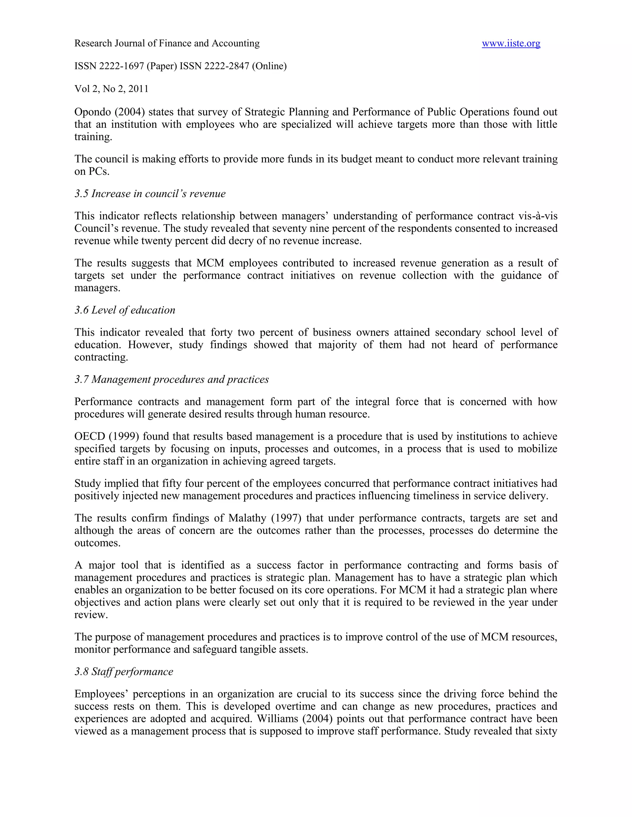 4 factors affecting implementation of performance contract | PDF