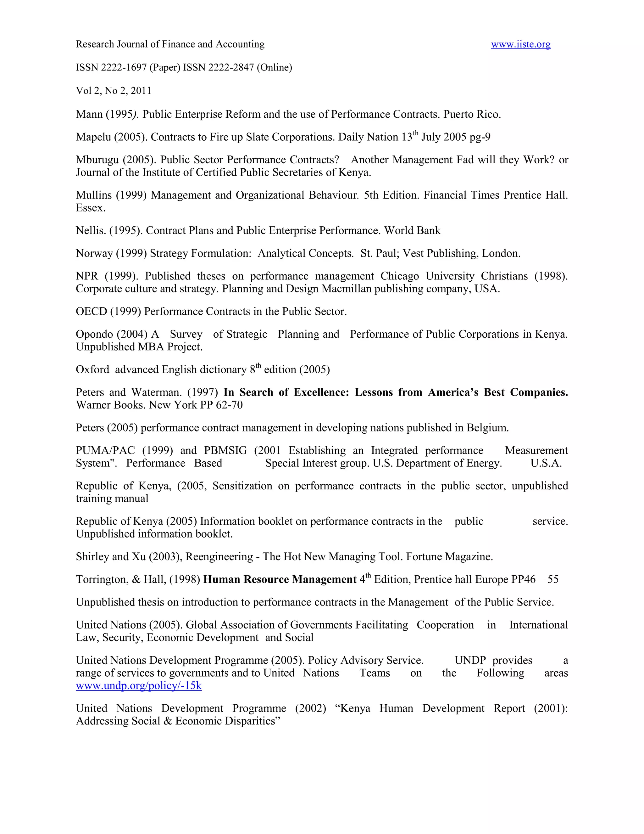 4 factors affecting implementation of performance contract | PDF