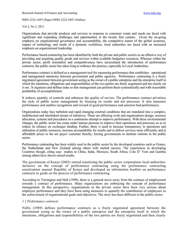 4 Factors Affecting Implementation Of Performance Contract Pdf