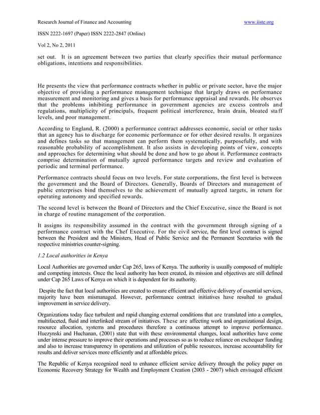 4 Factors Affecting Implementation Of Performance Contract Pdf