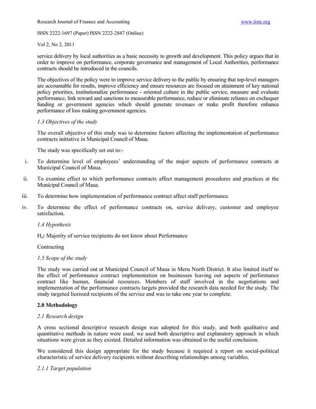 4 factors affecting implementation of performance contract | PDF