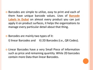 4 factors consider while printing barcode labels in dubai | PPT