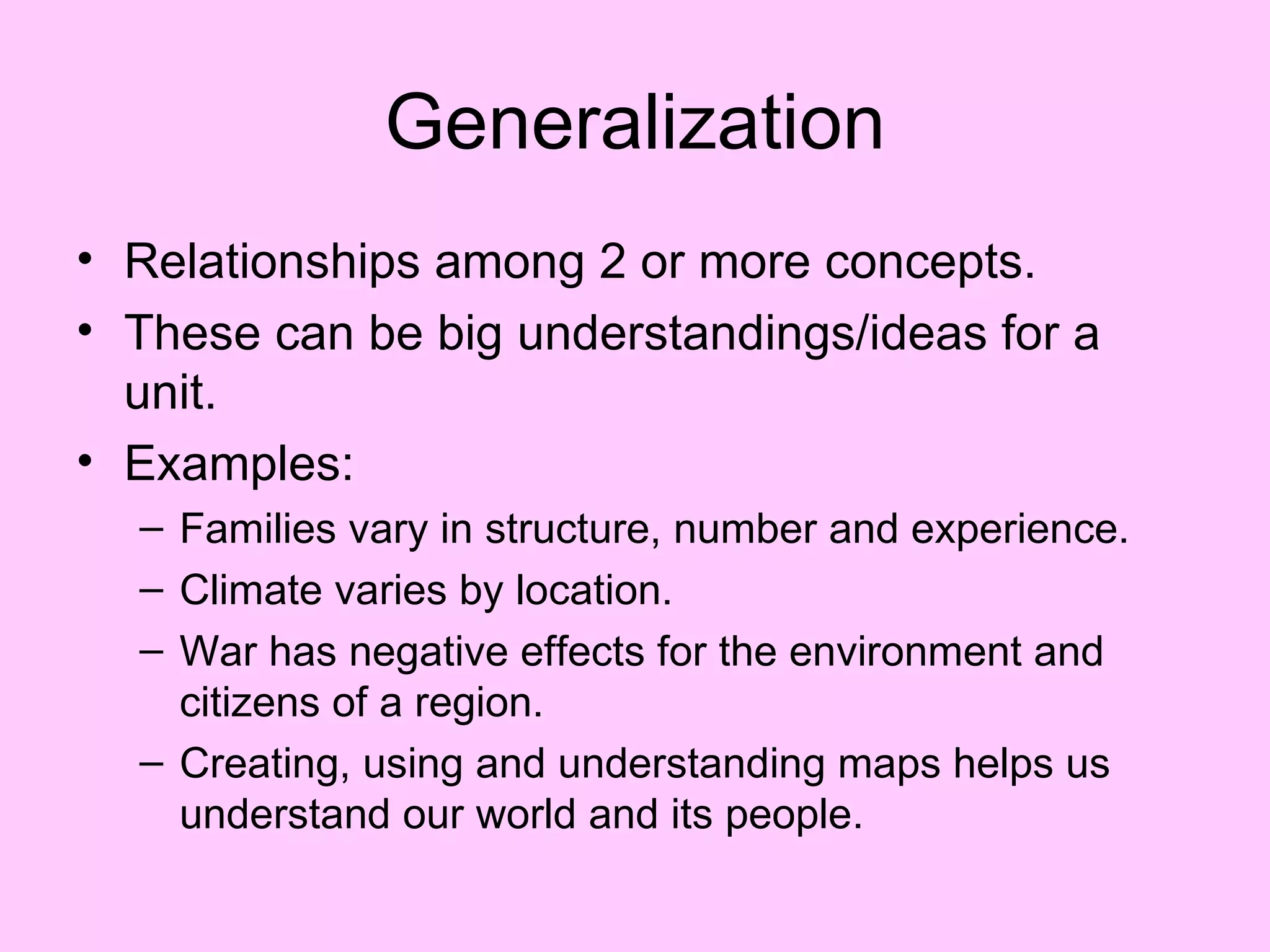 4 facts, concepts and generalizations jan 19 | PPT