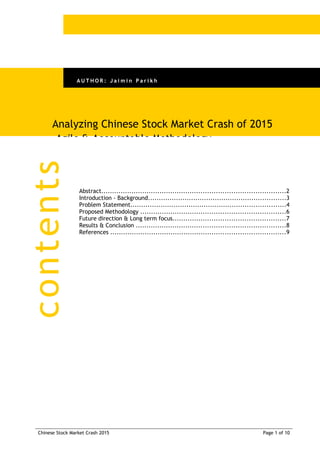 Whitepaper_Analyzing Crash of Chinese Economy 2015 | DOC