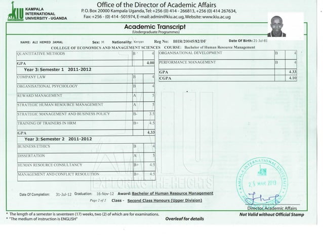 Academic transcript 2 | PDF