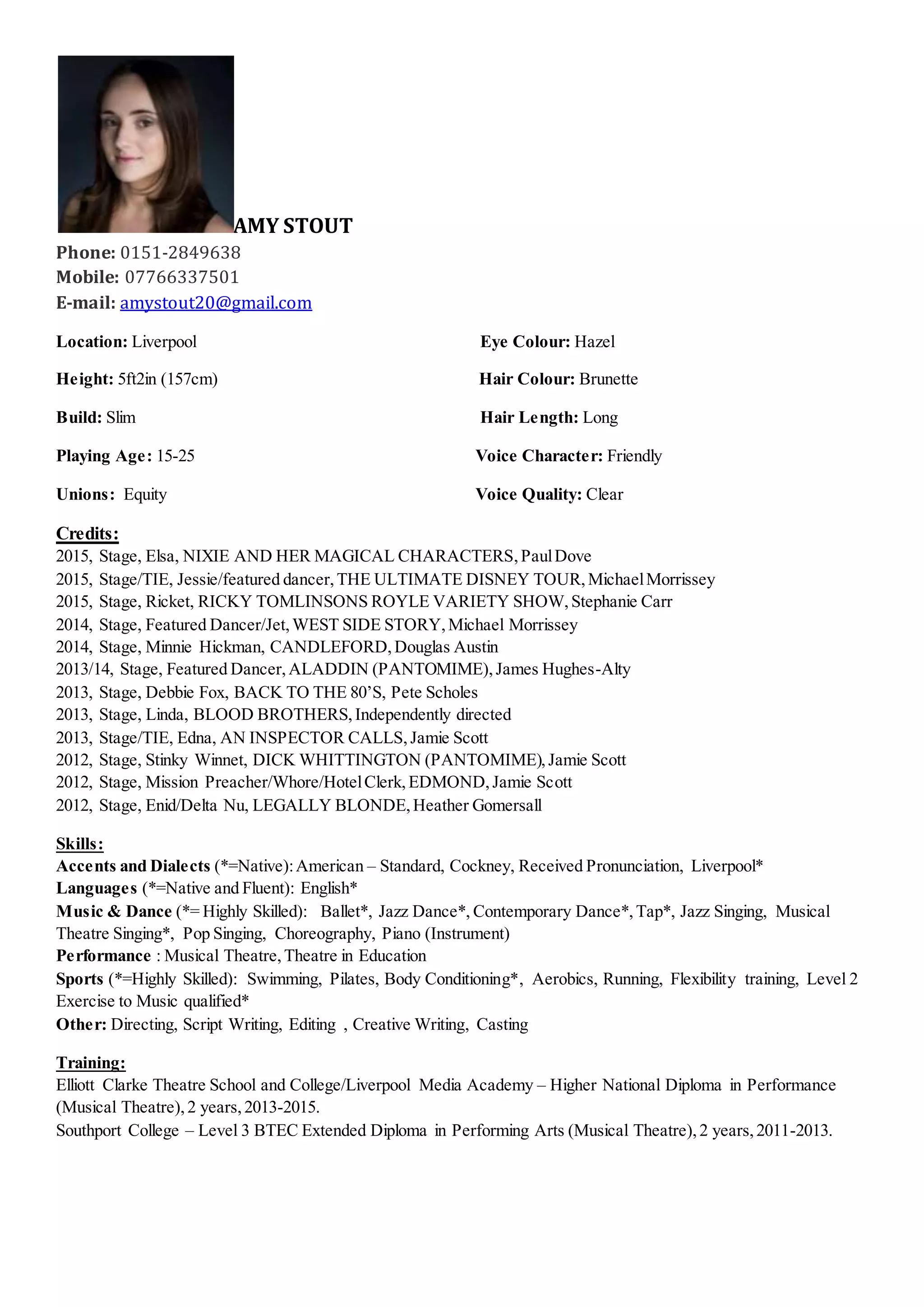 AMY STOUT CV | DOCX