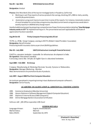 Prashant B Khanvilkar Updated | DOCX