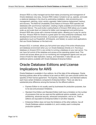 AWSAdvancedArchitecturesforOracleDBonEC2 | PDF | Cloud Computing | Internet
