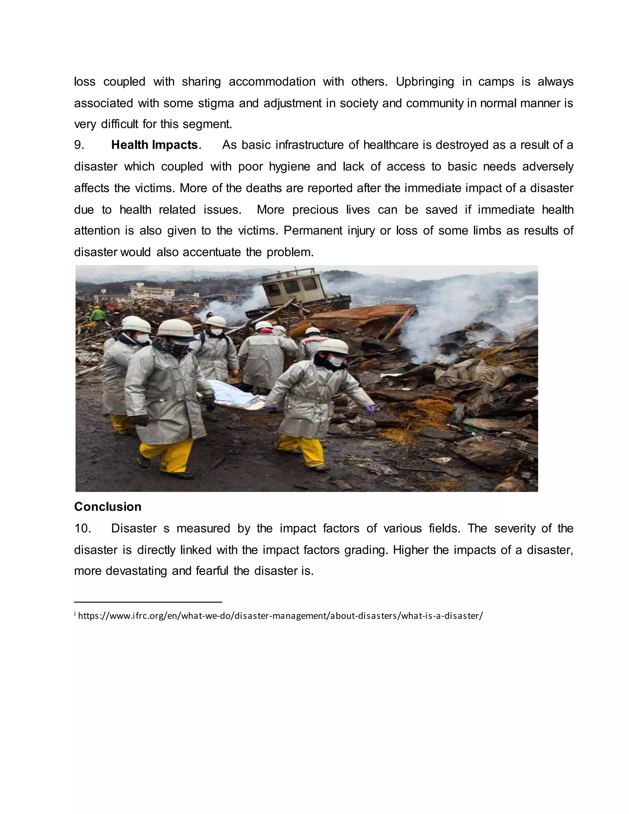 IMPACT OF DISASTERS | DOCX