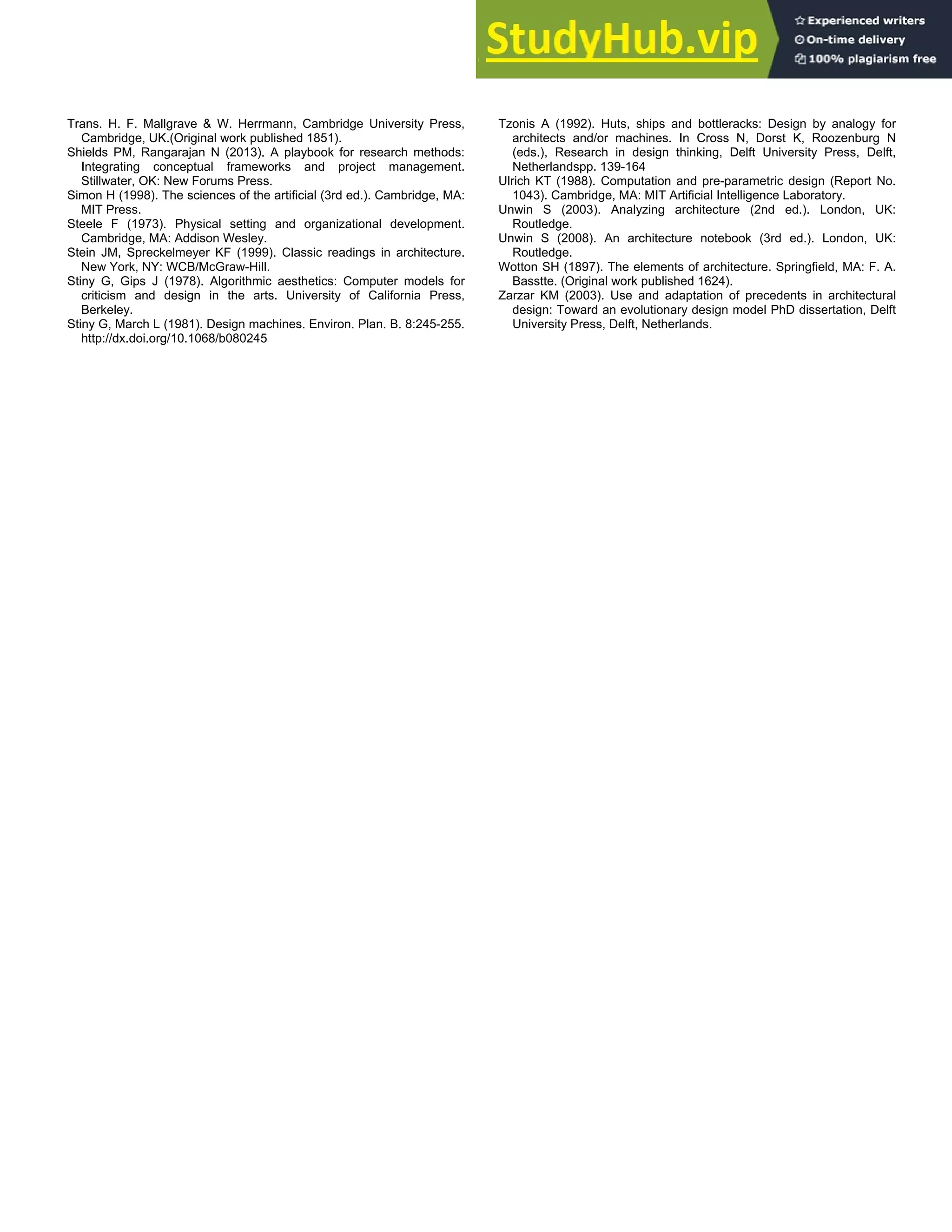 4F C A Conceptual Framework For Understanding Architectural Works | PDF