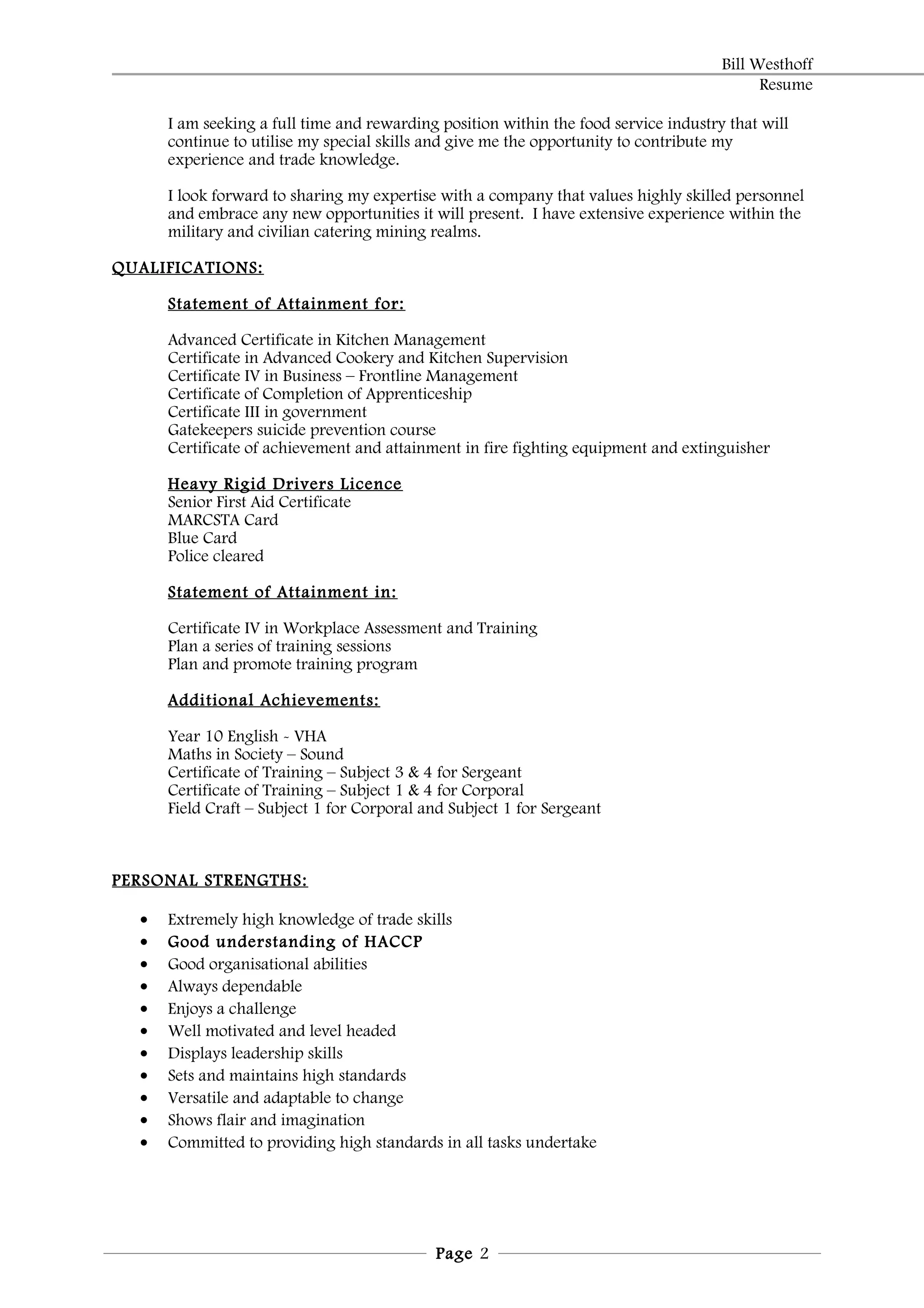 Bill resume new | PDF