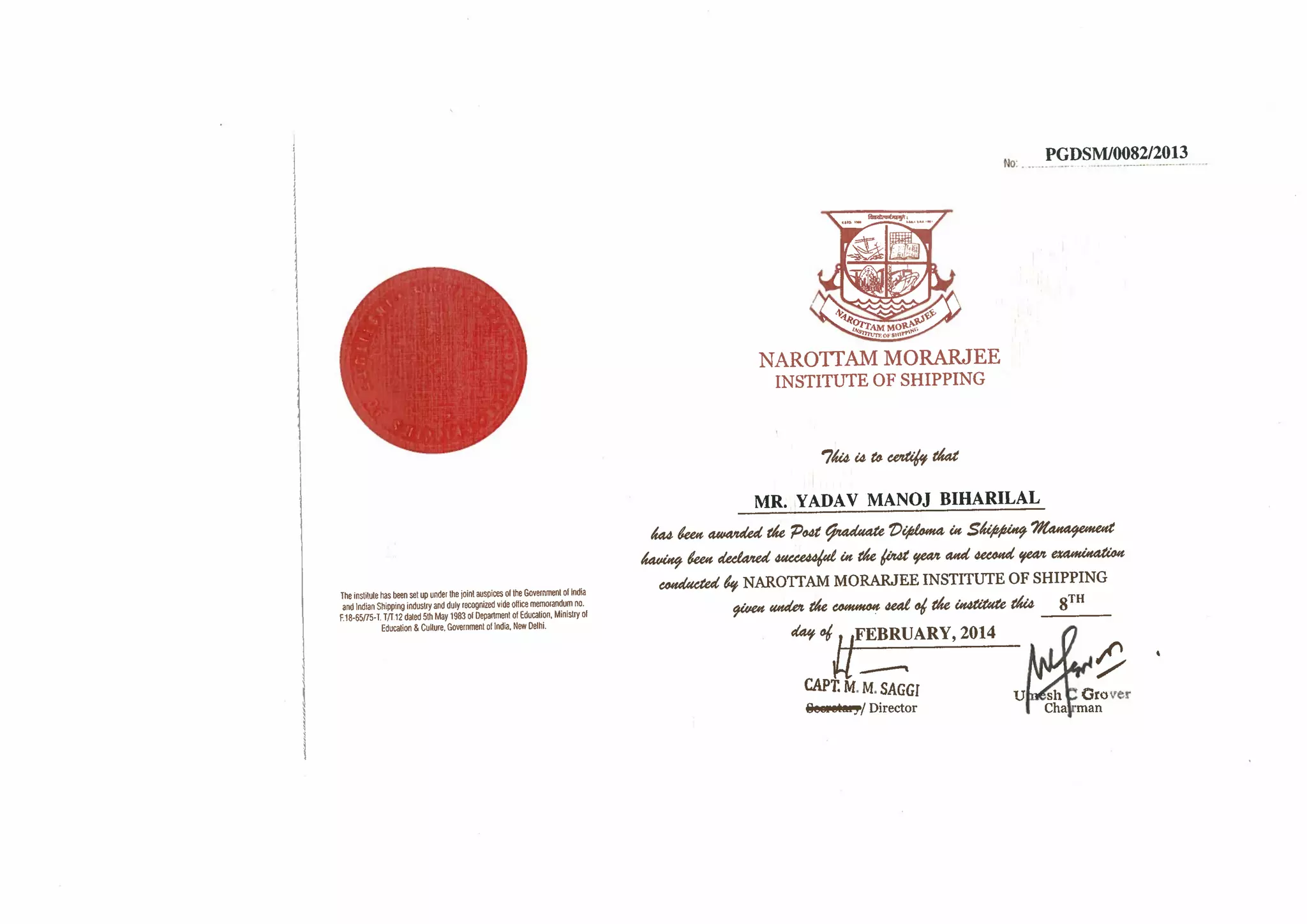 Shipping Management Certificate | PDF