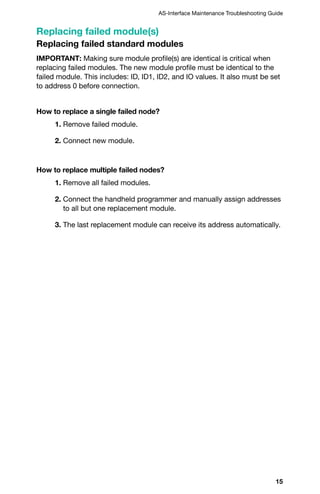 AS-I Maintenance & Troubleshooting Guide | PDF