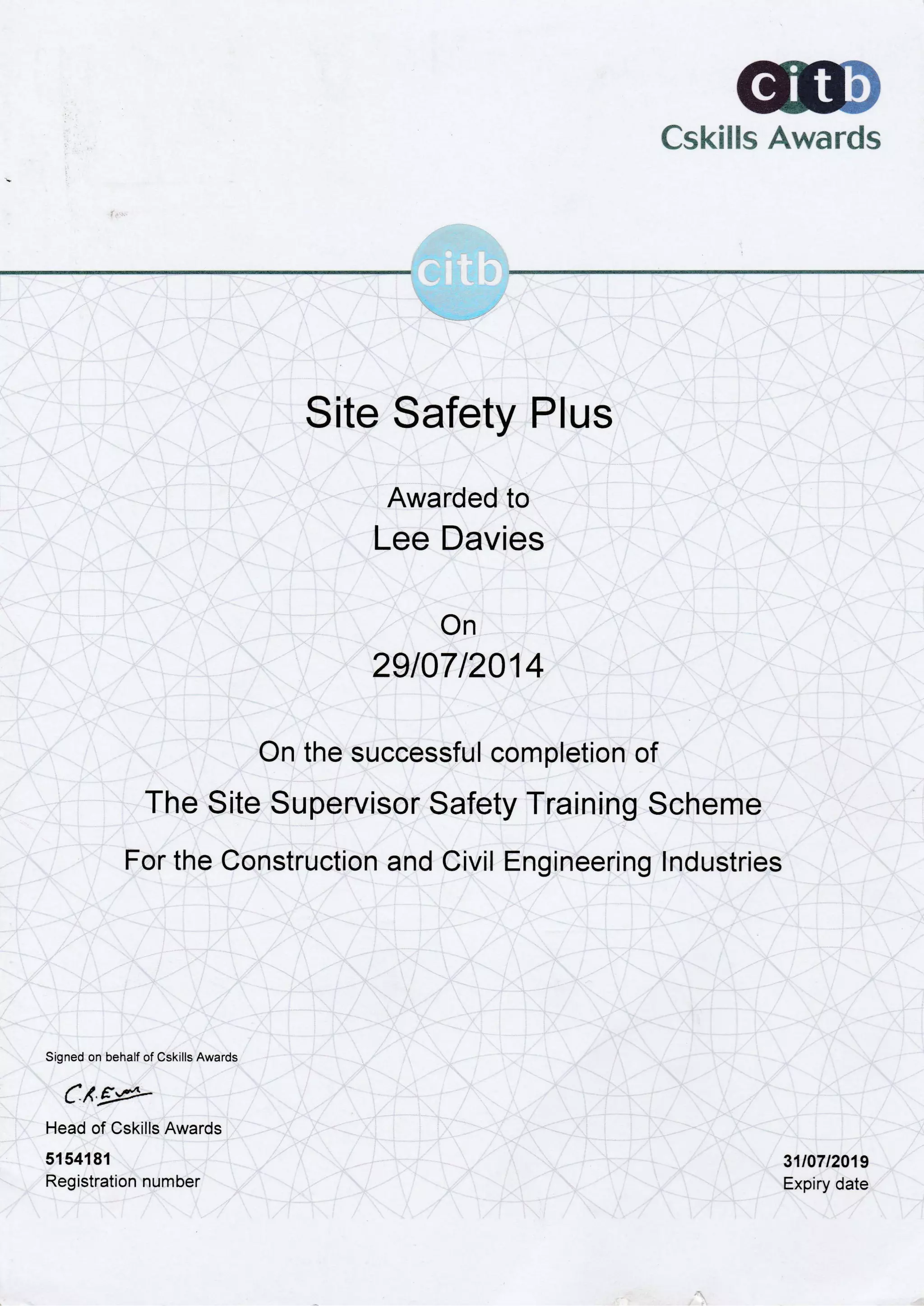 SITE SAFETY PLUS CERTIFICATE | PDF