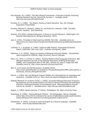 AGMUS Ventures Position Paper version DEC 2005 | PDF