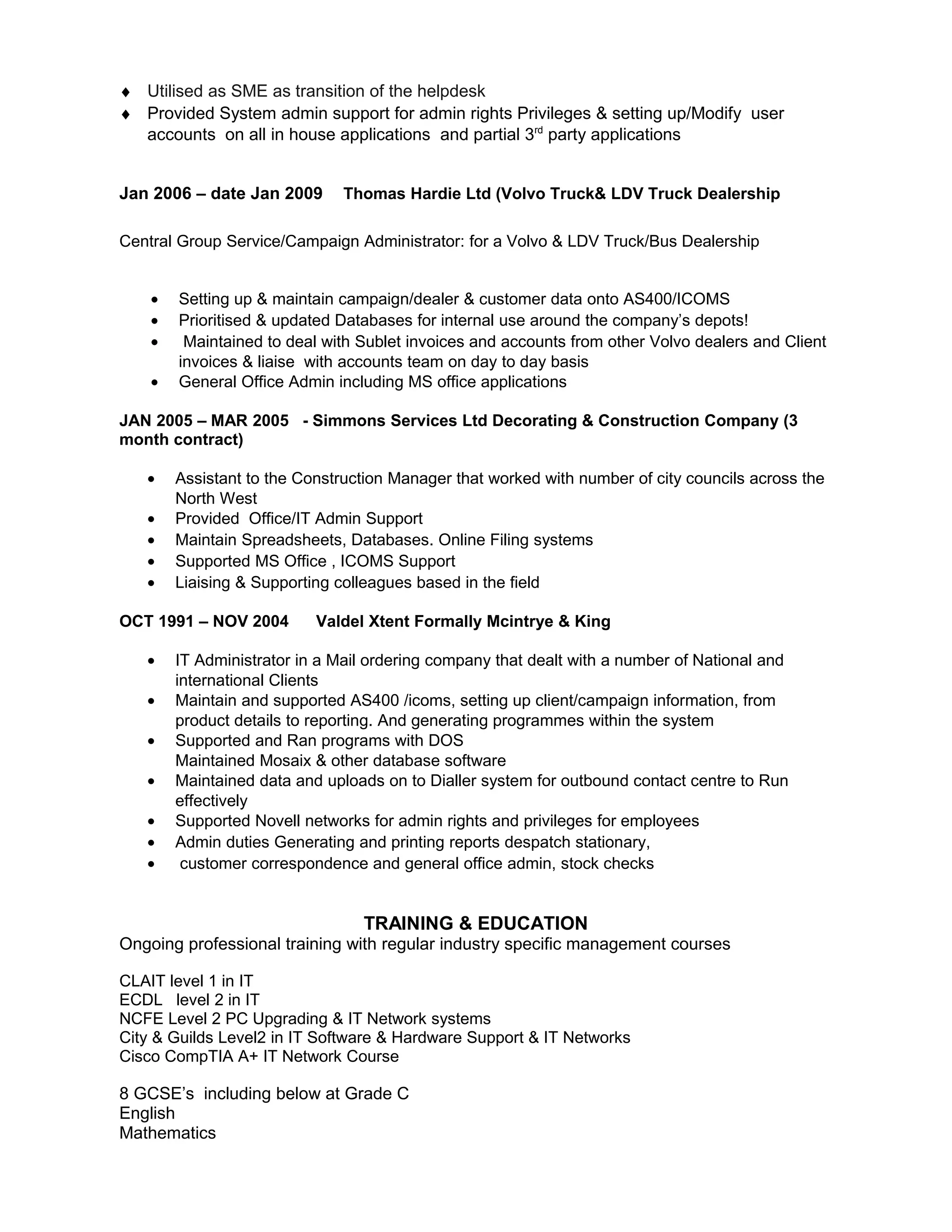 IT Support Analyst CV template 1 final | DOC