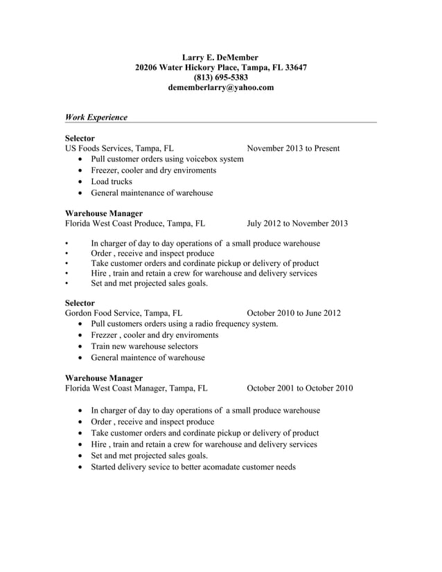 demember resume | DOC