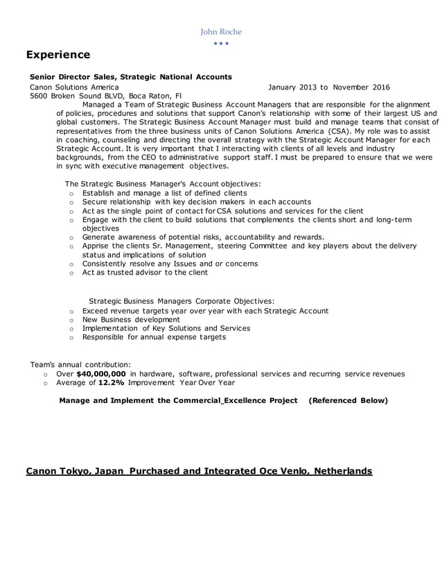 John Roche Resume Nov 2016 | PDF