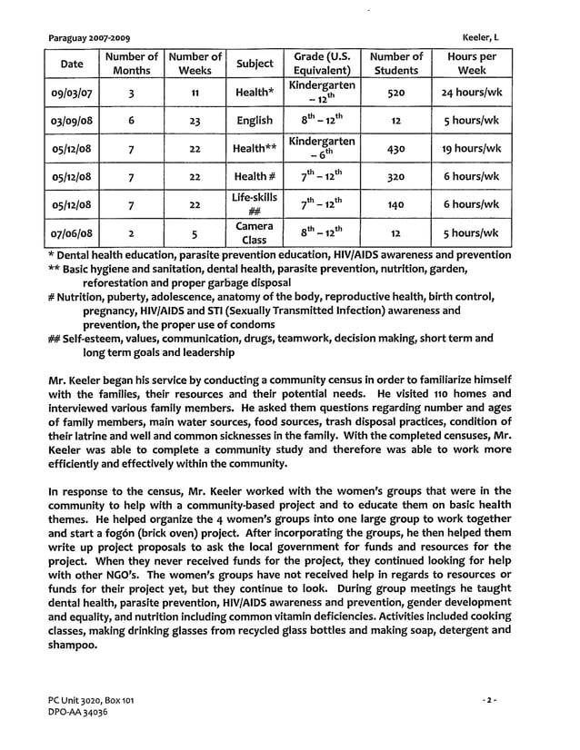 RPCV DOS Luke Keeler | PDF
