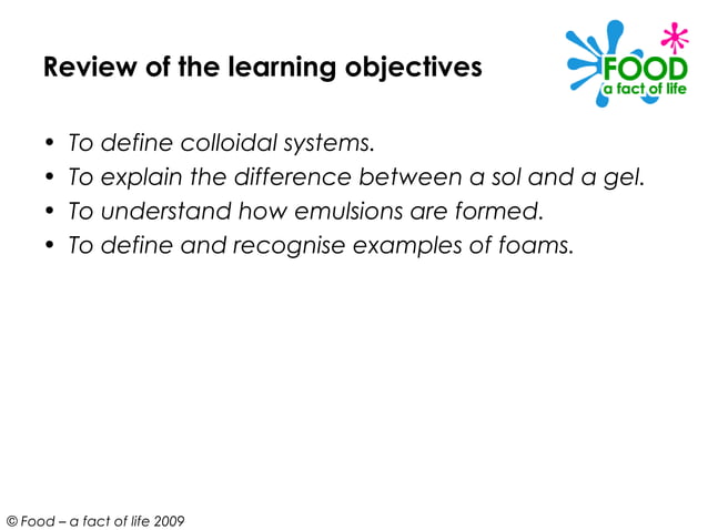 Functions of colloidal systems in Food Products | PPT | Chemistry | Science