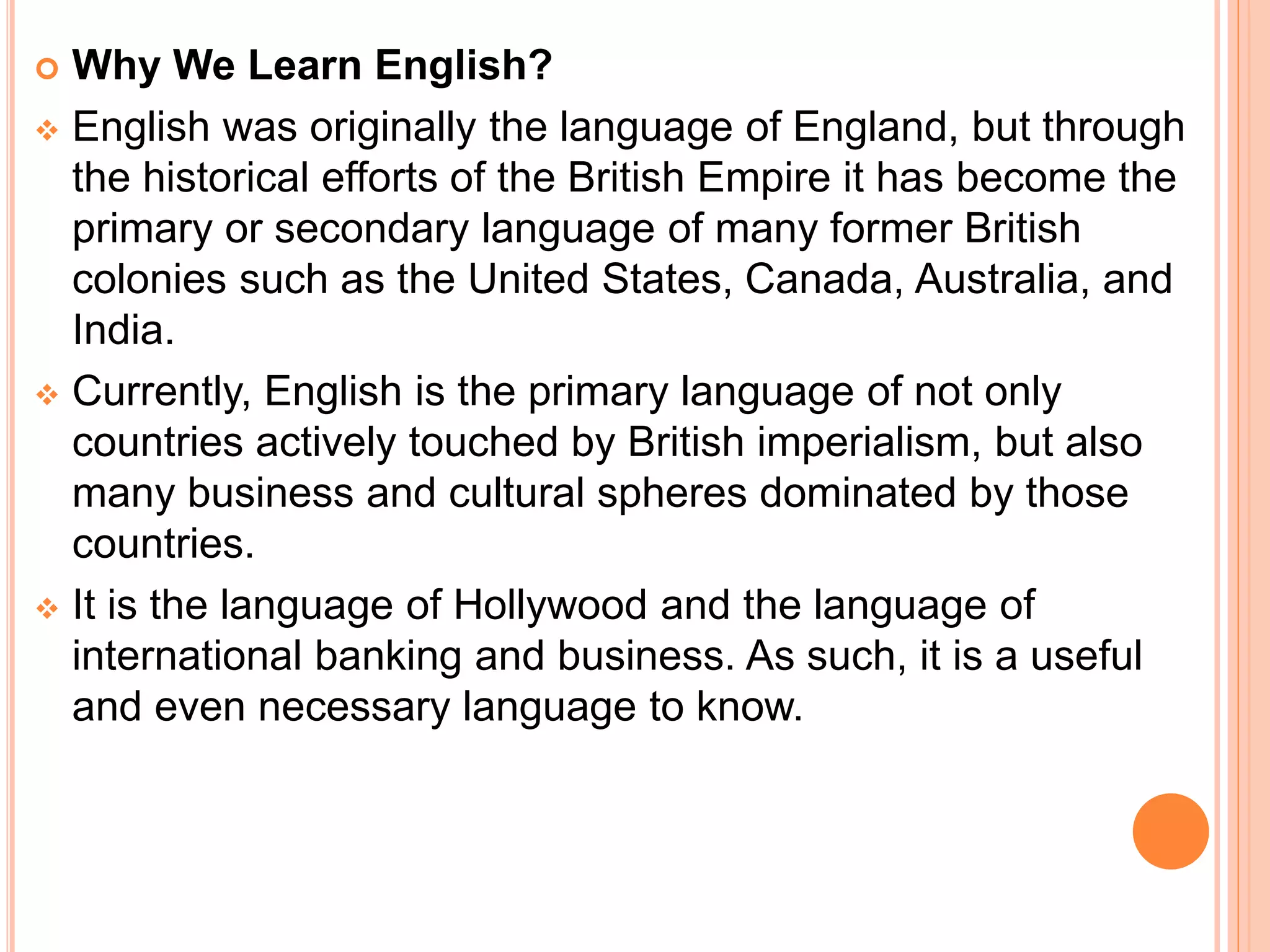 Importance of English | PPTX
