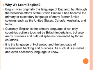 Importance of English | PPTX