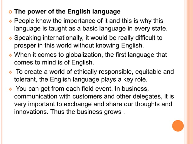 Importance of English