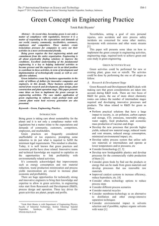 Green Concept in Engineering Practice | PDF