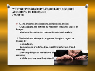 OBSSESIVE-COMPULSIVE DISORDER | PPT