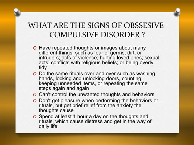 OBSSESIVE-COMPULSIVE DISORDER | PPT