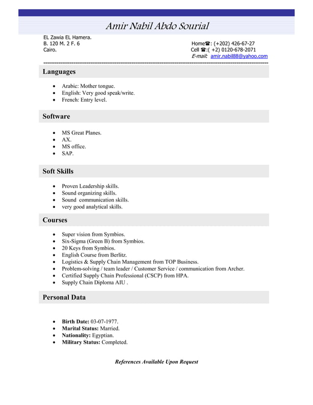 Amir Nabil Abdo C.V | PDF