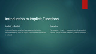 Describing ppt on Jacobian of Implicit Function | PDF