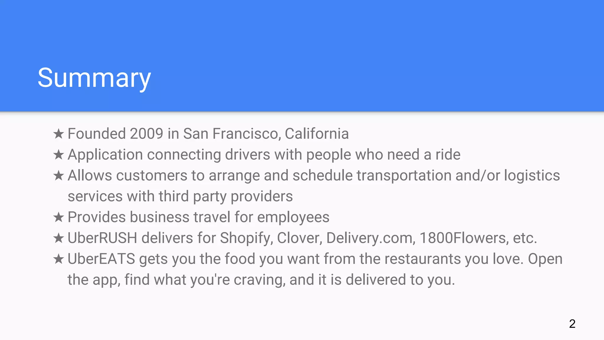 Uber Presentation | PPT