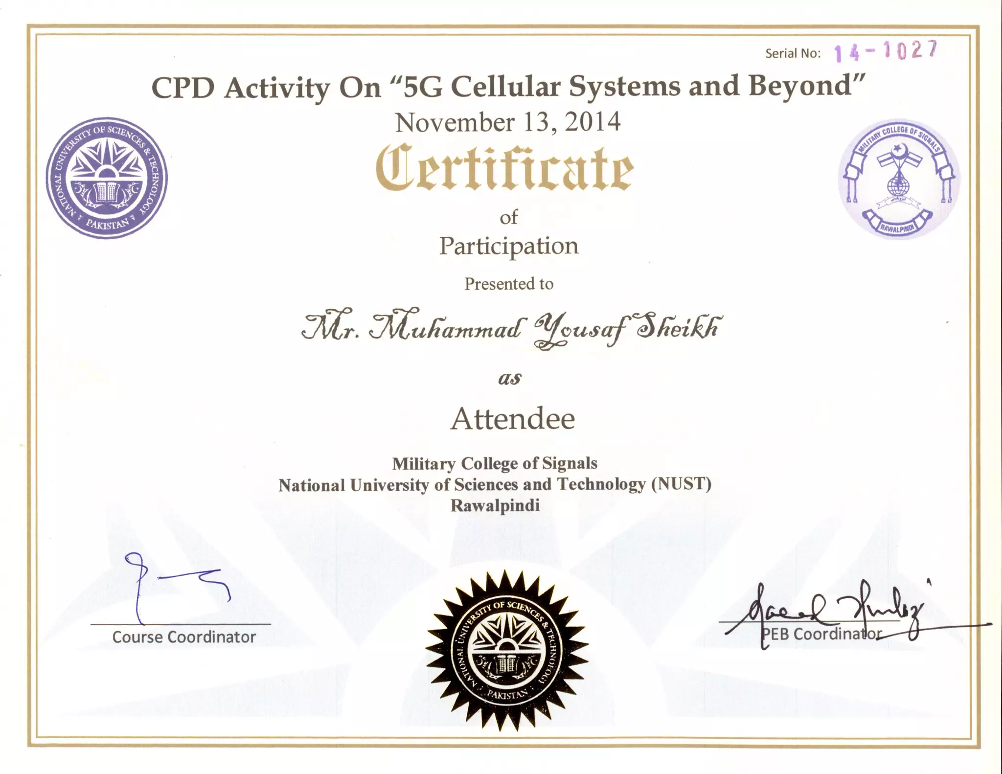 5G cellulalar system certificate nov 2014 | PDF