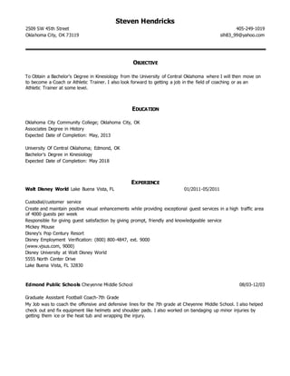 Steves resume 3 | DOCX | Grocery Shopping | Shopping