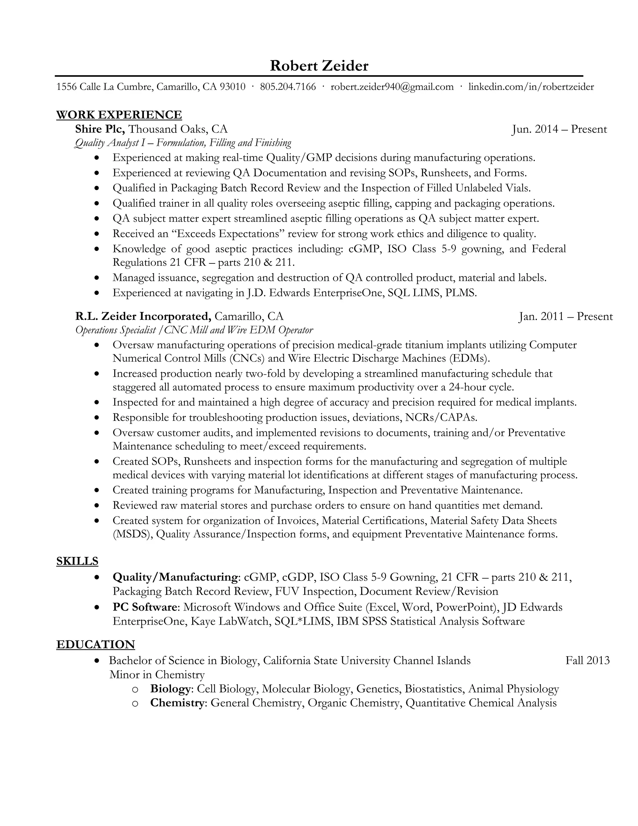 Zeider^J Robert Resume (09-30-16) | PDF