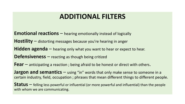 4) filters and perception in communication | PPTX