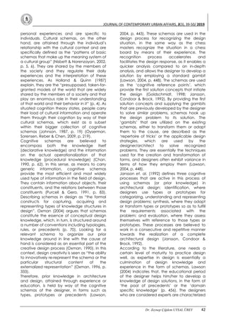 The Cognitive Use of Prior Knowledge in Design Cognition: The Role of ...