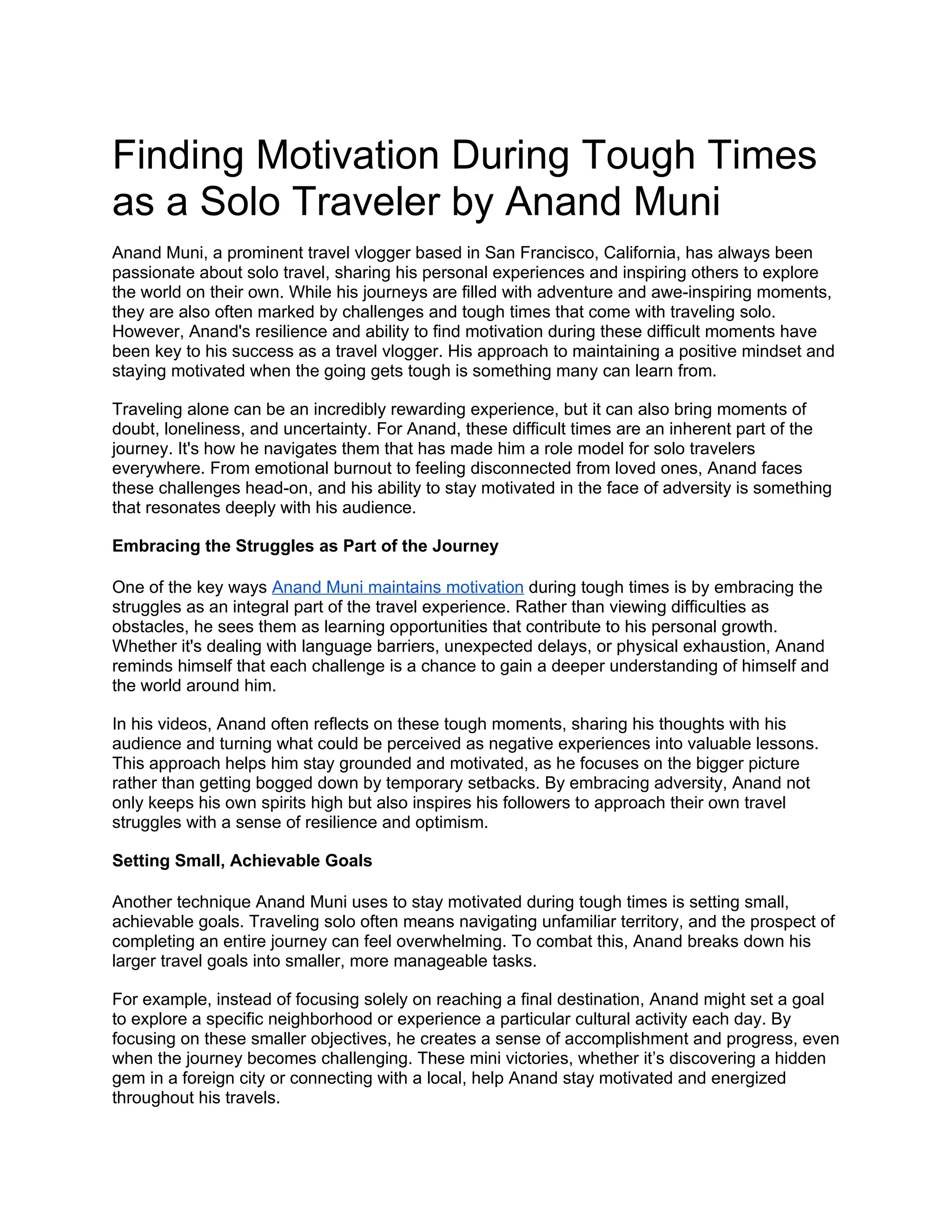 Finding Motivation During Tough Times as a Solo Traveler by Anand Muni.docx