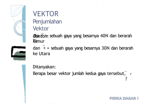 Fisika Teknik Materi Vektor pertemuan ke 4 | PPTX