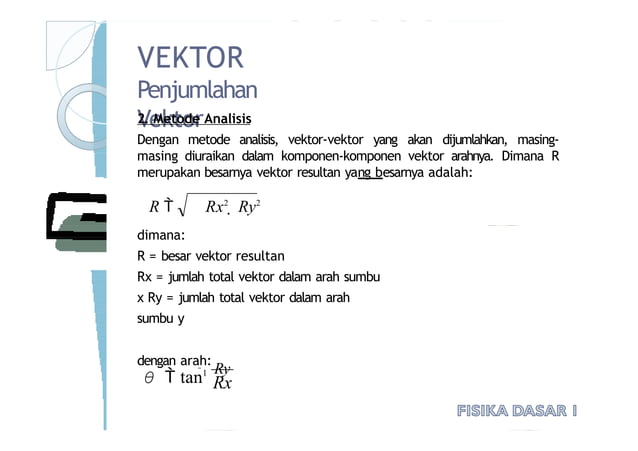 Fisika Teknik Materi Vektor pertemuan ke 4 | PPTX
