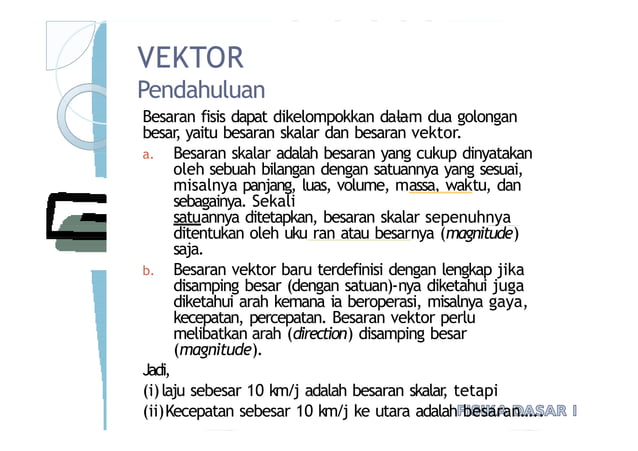 Fisika Teknik Materi Vektor pertemuan ke 4 | PPTX