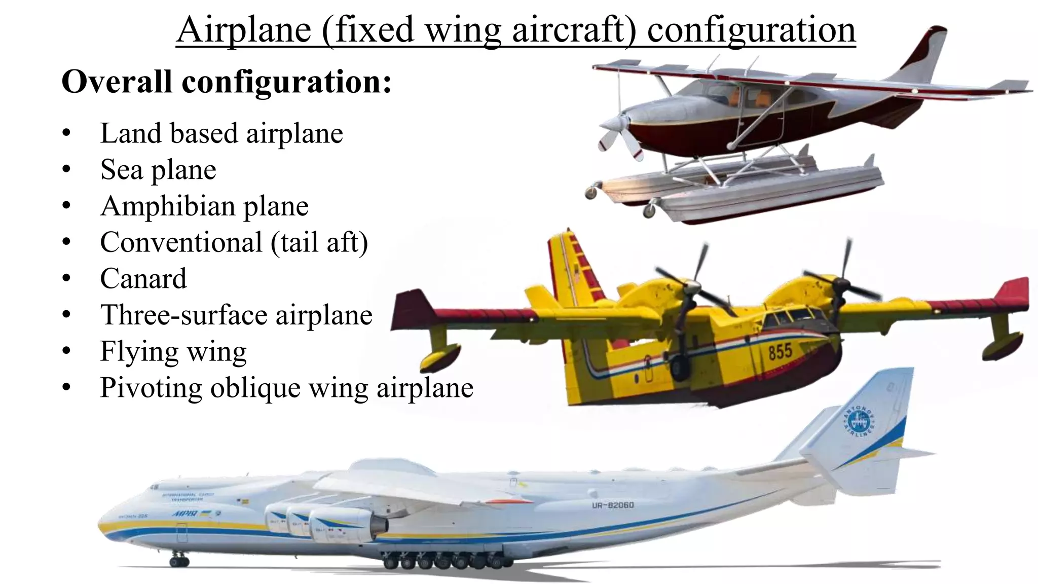 Airplane (fixed wing aircraft) configuration and various parts | Flight ...