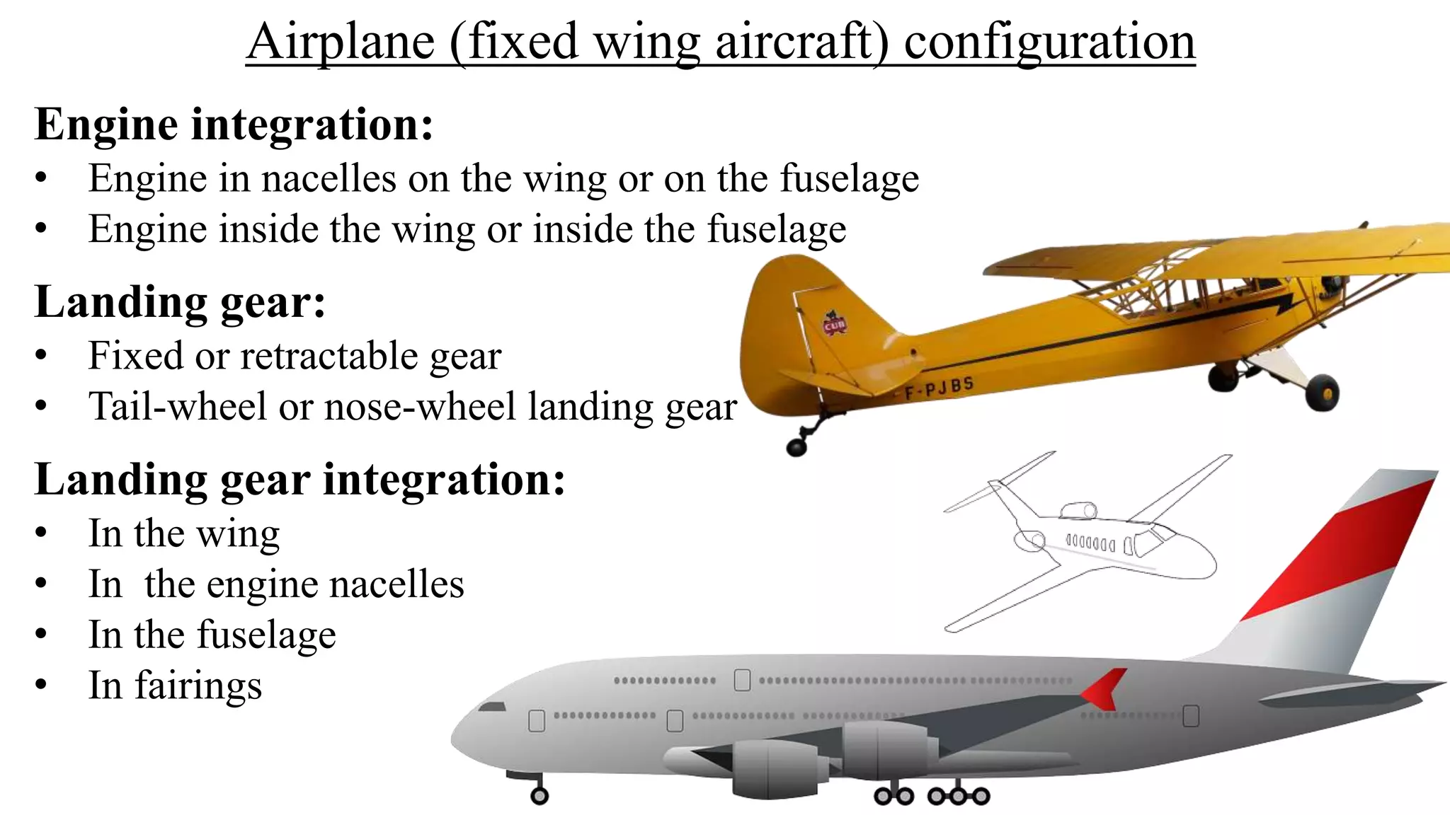 Airplane (fixed wing aircraft) configuration and various parts | Flight ...