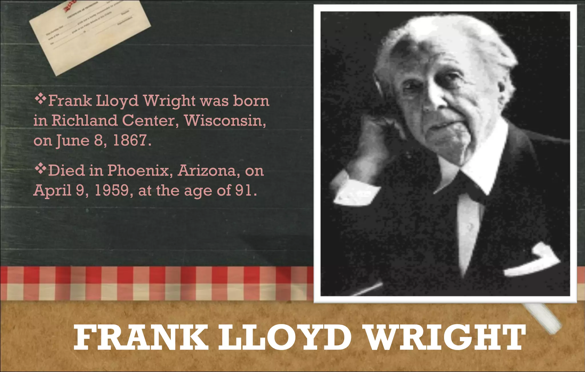 Architect Frank Lloyd Wright | PPT