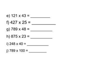 Multiplying with Tens, Hundreds and Thousands | PPT