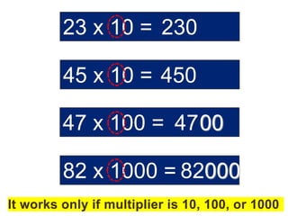 Multiplying with Tens, Hundreds and Thousands | PPT
