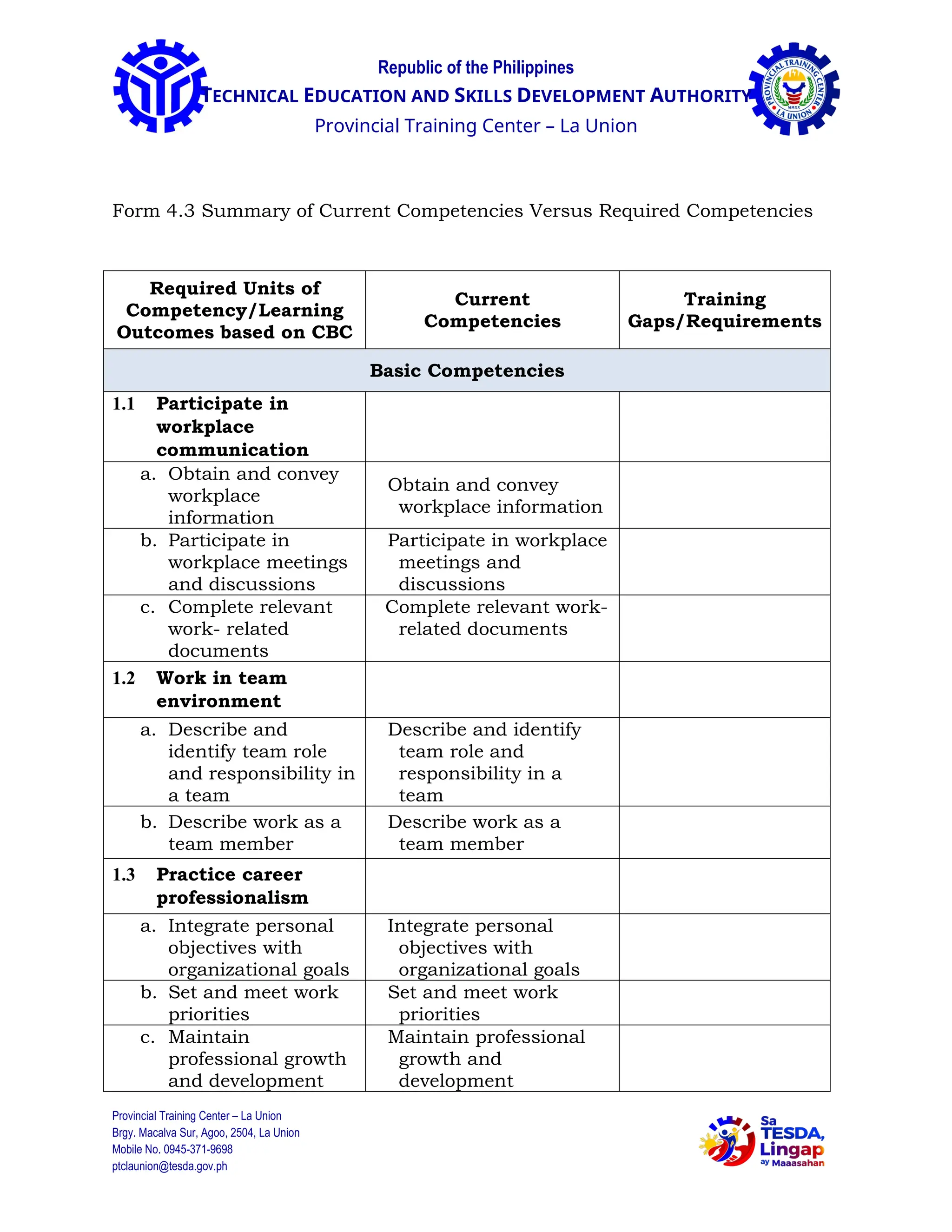 4 Form 4.3 - Summary of Current Competencies vs Required Competencies.docx